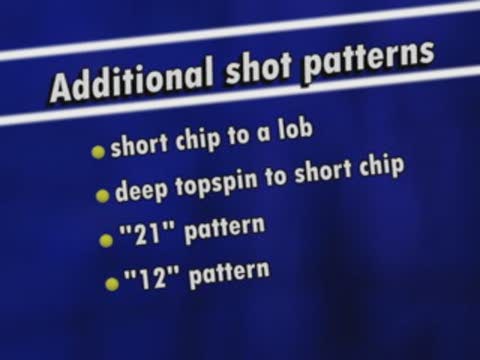 SHOT PATTERNS – ADDITIONAL PATTERNS | Tennis Resources